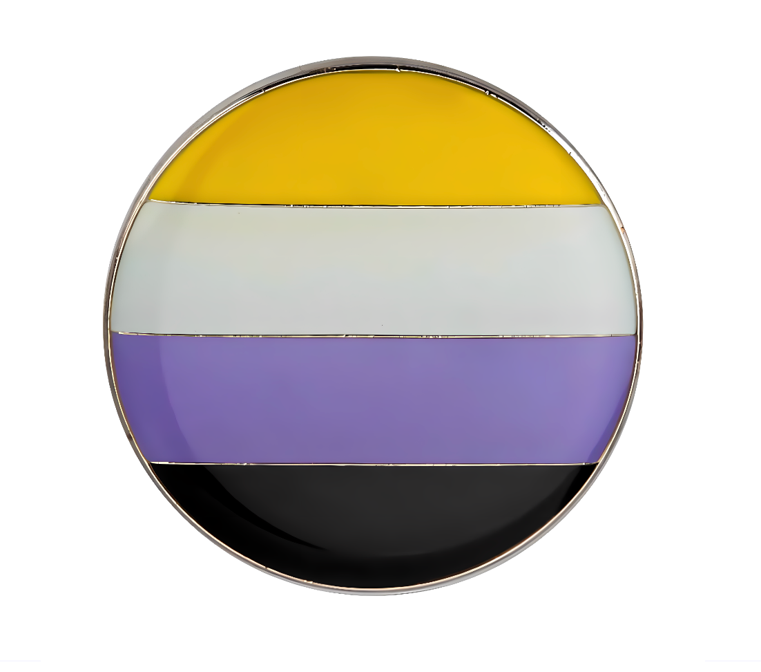 Round Non-binary Pin | Proud Lgbt 🏳️‍🌈